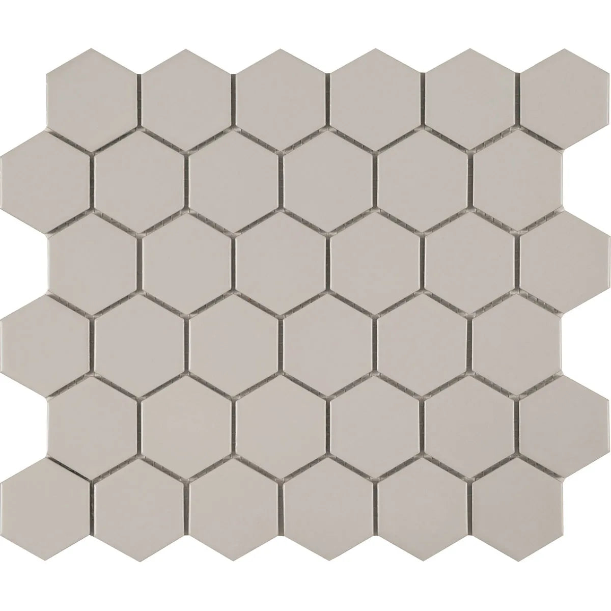 Interceramic Gray Mosaic Tile Matte Hexagon Pattern