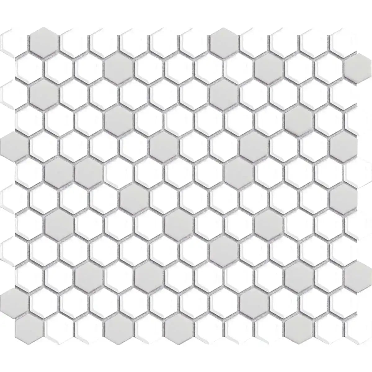 Interceramic Gray & White Mosaic Tile Hexagon Pattern Tile