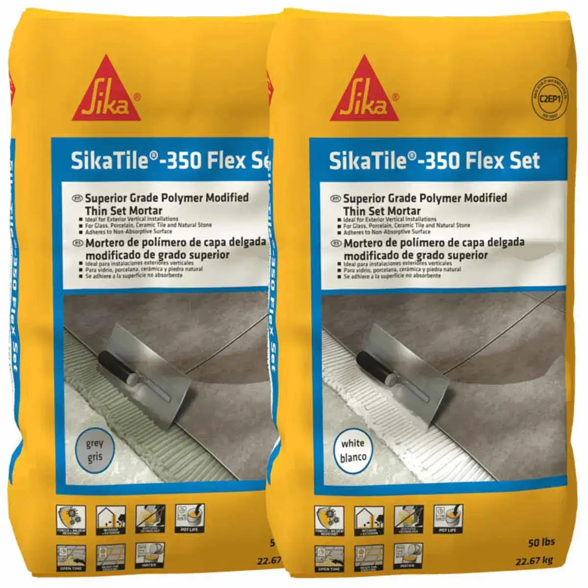 SikaTile 350 Set - 50 lbs Gray Modified Mortar Pallet