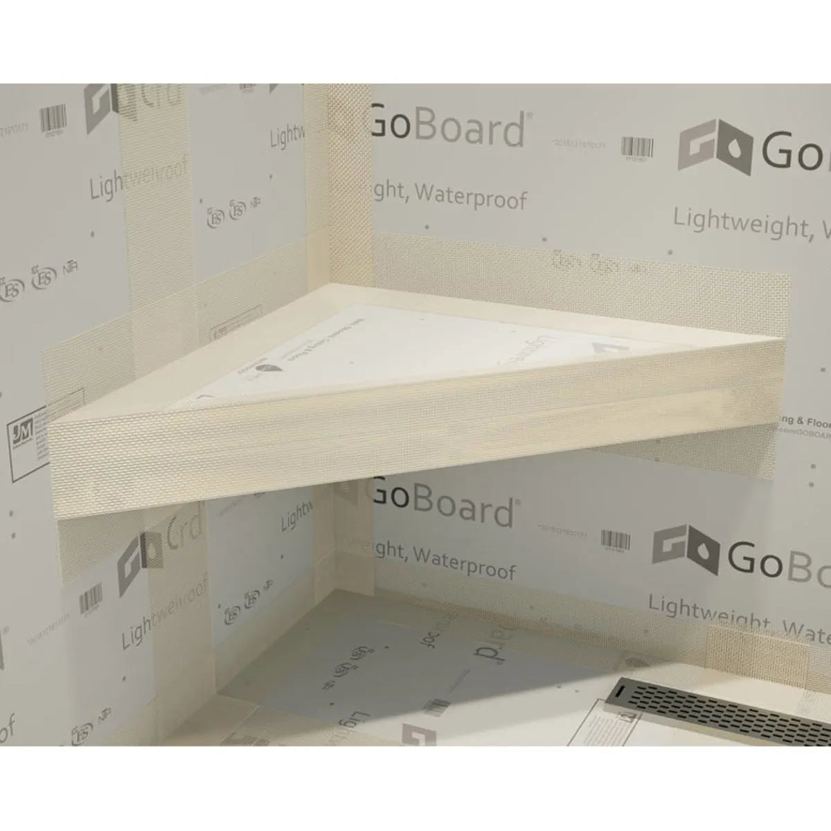 GoBoard Corner Shower Bench Kit | Contractors Direct