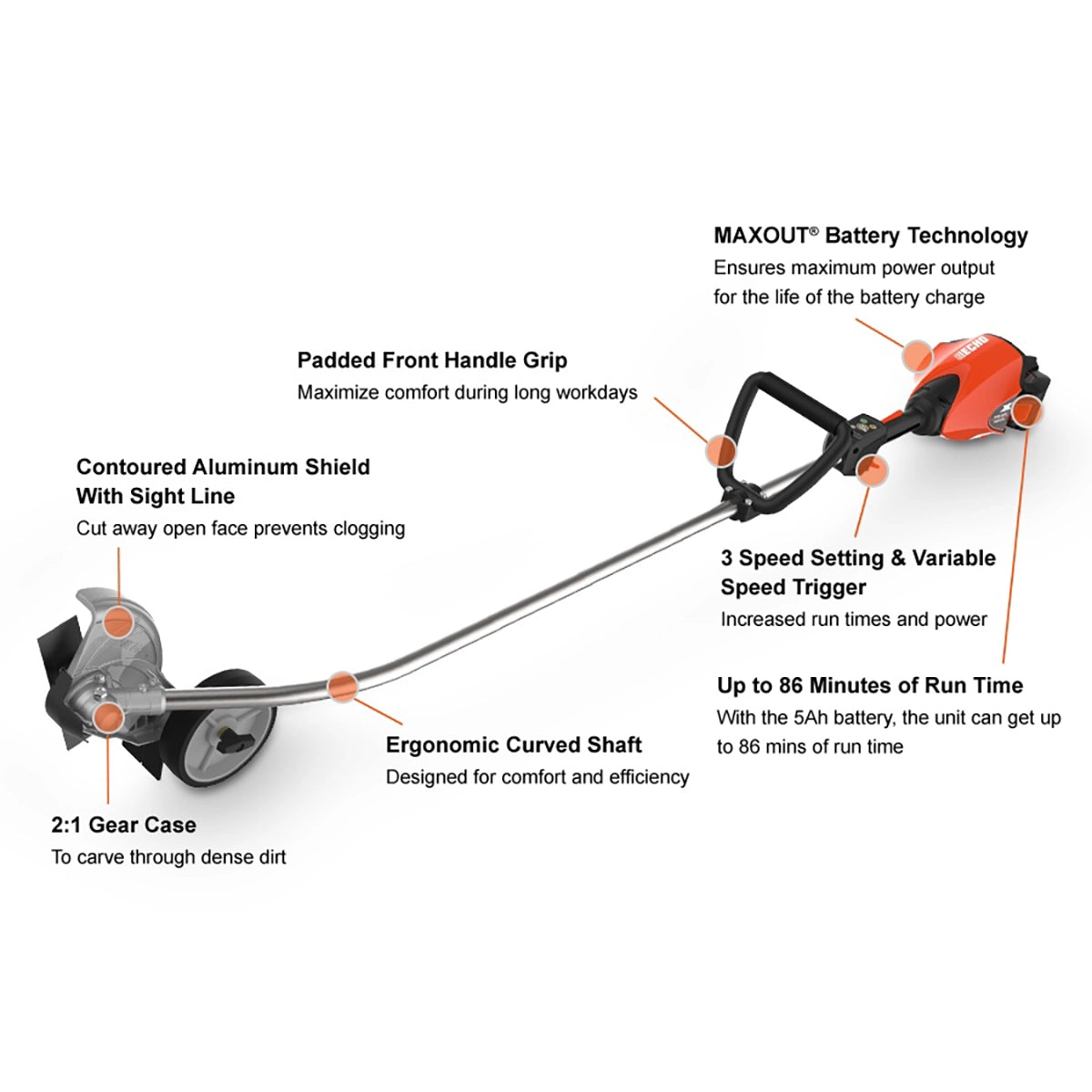 ECHO 56V Commercial Curved Shaft Edger | Contractors Direct